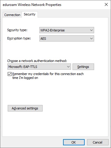 TTLS – windows – University ICT services
