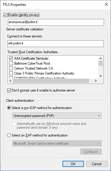 TTLS – windows – University ICT services